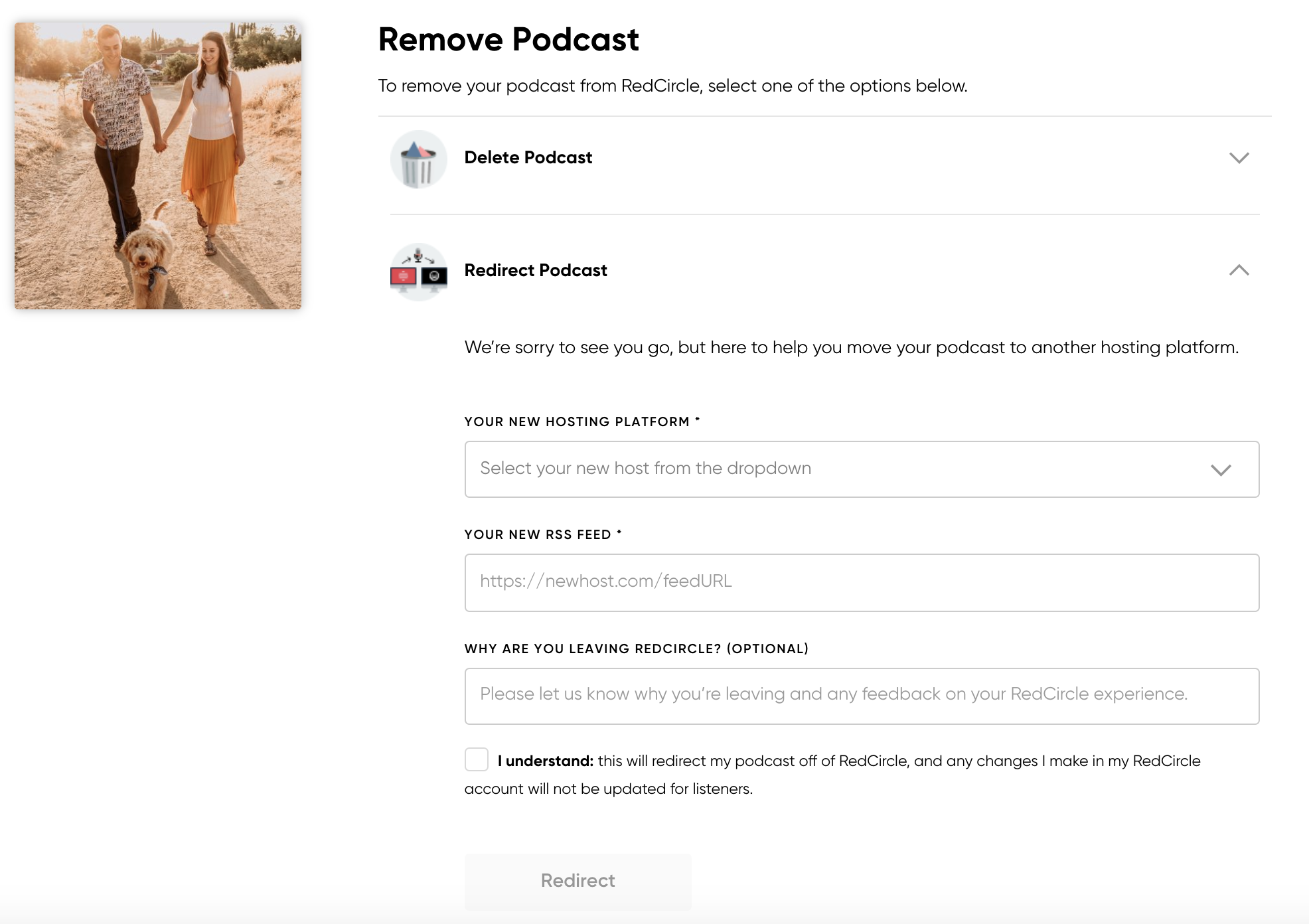 Redirecting Your Podcast Away From RedCircle